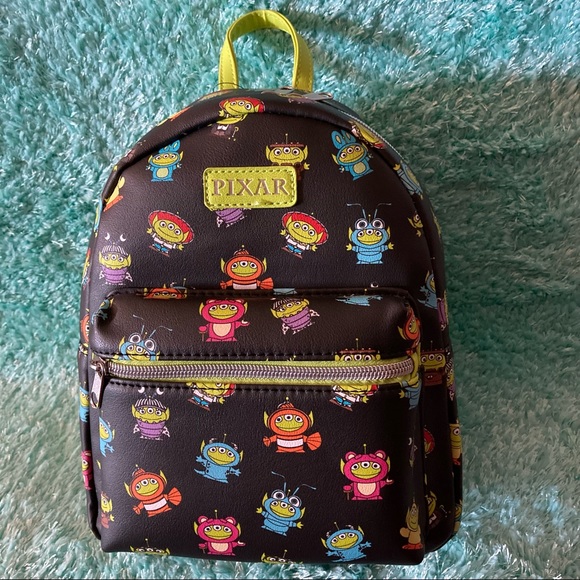 Loungefly | Bags | Loungefly Disney Pixar Remix Aliens Mini Backpack ...